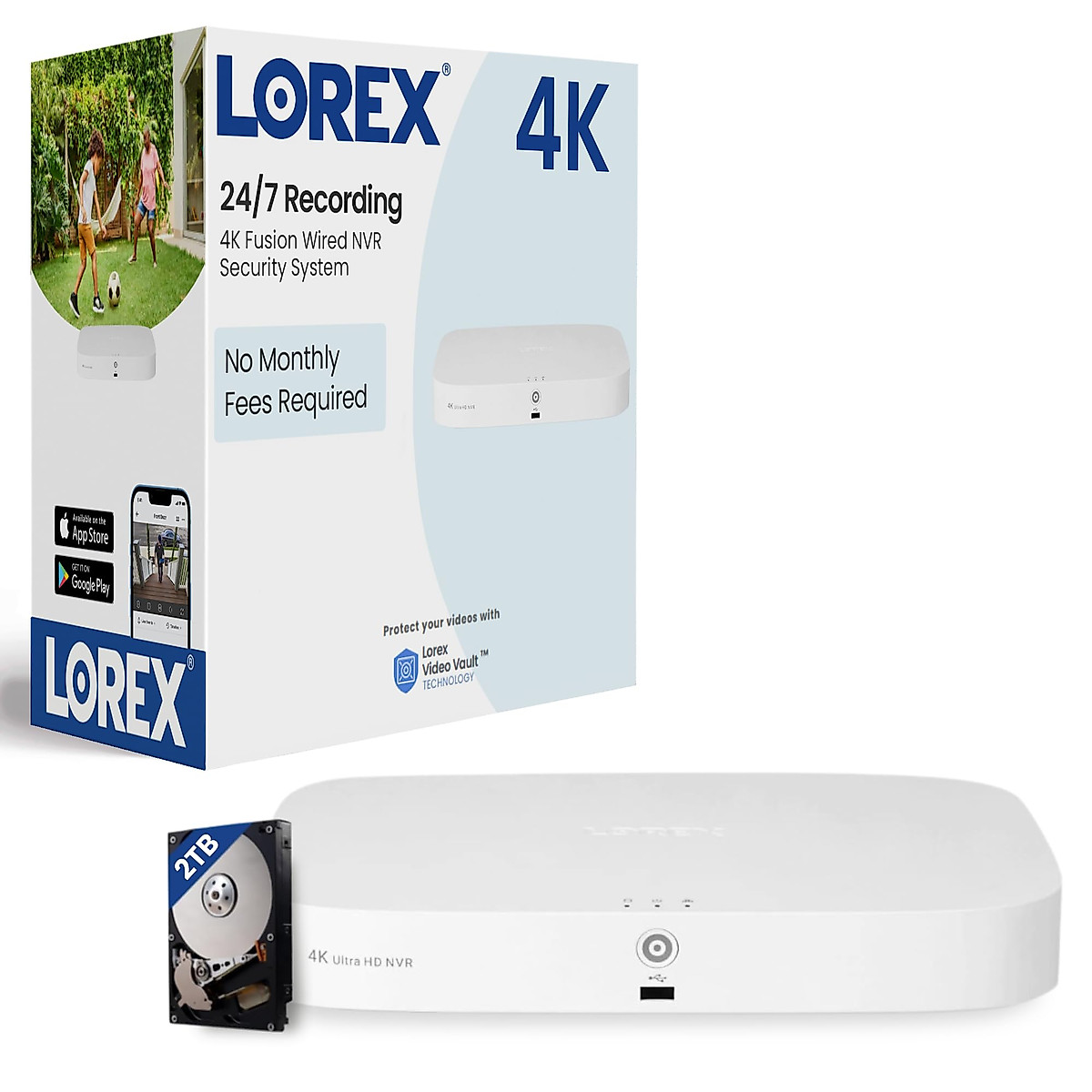 Lorex 4K 8-Channel 2TB Network Video Recorder (NVR) with Smart Motion Detection, Voice Control and Fusion Capabilities