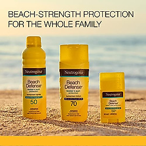 Neutrogena Beach Defense Spray Sunscreen with Broad Spectrum SPF 70 Fast Absorbing Sunscreen Body Spray Mist Water Resistant Oil Free UVAUVB Sun Protection, 6.5 Ounce