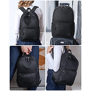 HOMIEE Lightweight Casual Laptop Backpack Fits 15.6 Inch Computer, Water-Resistant Daypack Unisex Bookbag for College Work Travel Gifts, Black