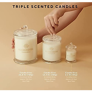 Glasshouse Fragrances Kyoto in Bloom Candle, Triple Scented Natural Soy Wax Blend & Glass Jar, 20 Hour Burn Time, Camellia & Lotus, 2.1 Oz (60g)