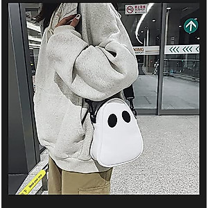 LoveWLC Special Ghost Face Handbags,White PU Ladies Purse
