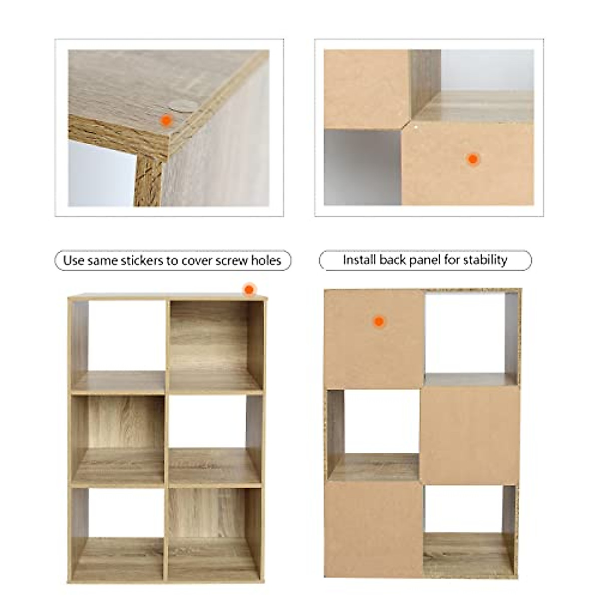 PACHIRA E-Commerce US 6 Cube Storage Organizer Unit Shelf, Closet Cabinet, Bookshelf File Organizer Rack in Living Room, Bedroom, Study,Oak