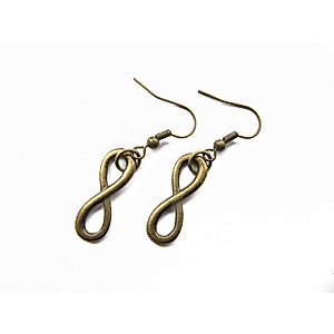 Infinity Earrings, Infinity Dangle, Infinity Jewelry, Dangle Earrings, Handmade Infinity, Ancient Bronze