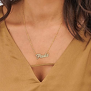 MYKA – Personalized Classic Name Necklace – Custom Made Nameplate Pendant – Customized Jewelry – Gift for Women, Her, Mom – Gift for Christmas, Birthday, Mother's Day (14k Yellow Gold - 20")