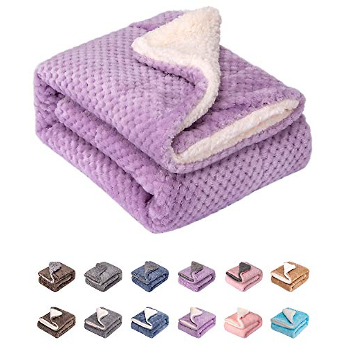 Fuzzy Dog Blanket or Cat Blanket or Pet Blanket, Warm and Soft, Plush Fleece Receiving Blankets for Dog Bed and Cat Bed, Couch, Sofa, Travel and Outdoor, Camping (Blanket (32" x 40"), DW-Lavender)