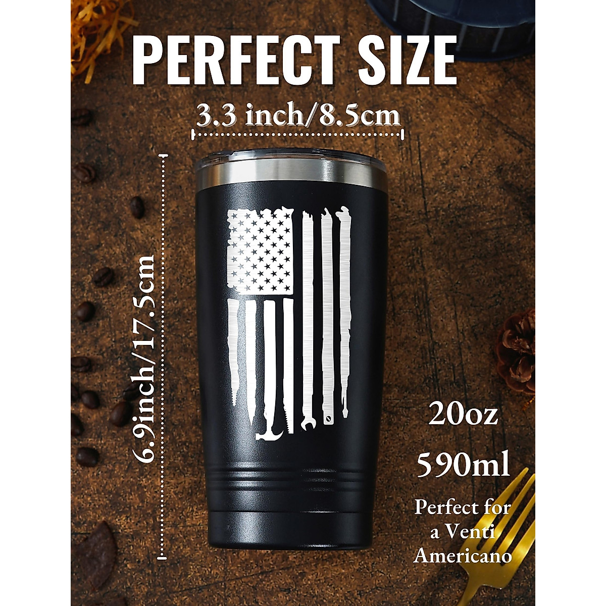 Onebttl Grandpa Gifts for Father's Day, Christmas, Birthday, 20oz Stainless Steel Tumbler with Lid and Straw from Granddaughter Grandson - Grandpa