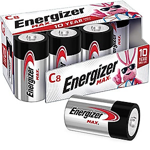 Energizer MAX C Batteries, Premium Alkaline C Cell Batteries (8 Battery Count)
