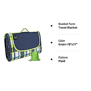 REDCAMP Extra Large Picnic Blanket Waterproof Sandproof, Durable Oxford Foldable Picnic Mat Outdoor Blanket for Lawn Park Beach Travel, Green 79"x77"