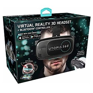 Emerge Tech EUVRC Utopia 360Degree Virtual Realty Headset with Bluetooth Controller, Black