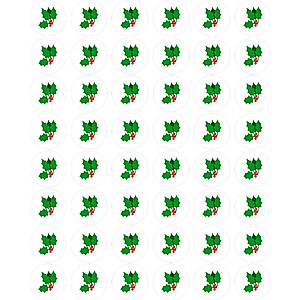 Christmas Mistletoe Envelope Seals - 1.2" Christmas Stickers - 144 Fun Holiday Stickers (Holly)