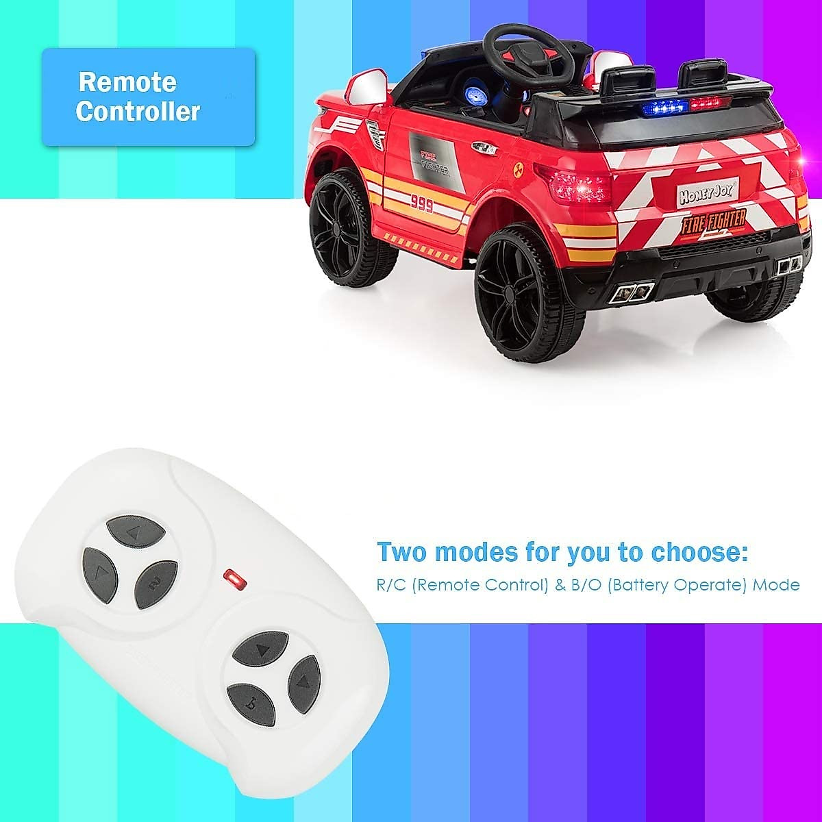 Costzon Ride on Car, 12V Battery Powered Police SUV Vehicle w/Remote Control, Siren Flashing Light, Horn Music, Intercom, Spring Suspension, 3 Speeds, USB, 4 Wheeler Truck, Kids Cars to Drive, Black