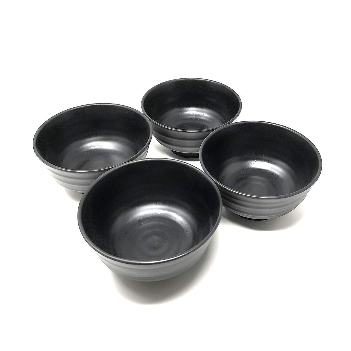 Asian Home 40 Ounce Large Melamine Japanese Ramen Noodle Soup Bowl Hard Plastic Dishware for Udon Soba Pho Asian Noodles - 7.09" x 3.94" (4 Bowls)