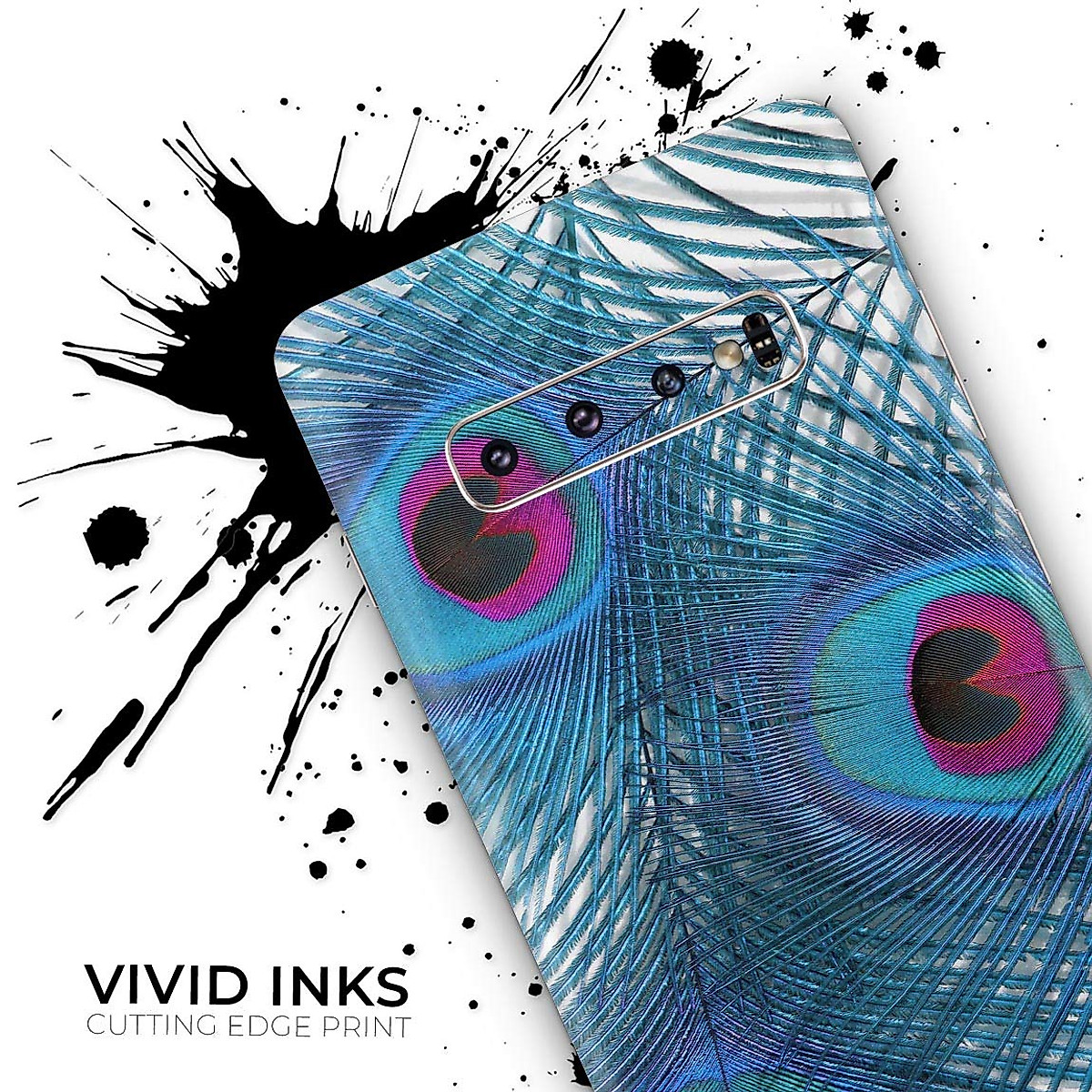 DesignSkinz Blue Peacock Protective Vinyl Decal Wrap Skin Cover Compatible with The Samsung Galaxy S20 (Screen Trim & Back Glass Skin)