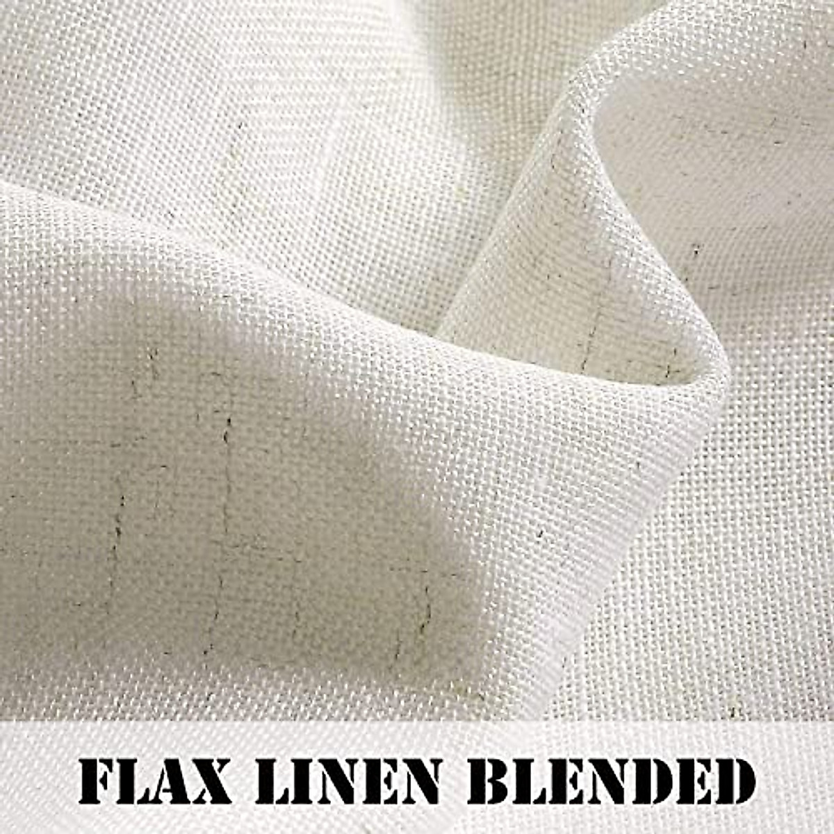H.VERSAILTEX 2 Pack Ultra Luxurious High Woven Linen Elegant Curtains Grommet Semi Sheer Curtain Panels Light Filtering Privacy Panels Drapes, Nickel Grommet, Extra Long 52x108-Inch, Heathered Natural