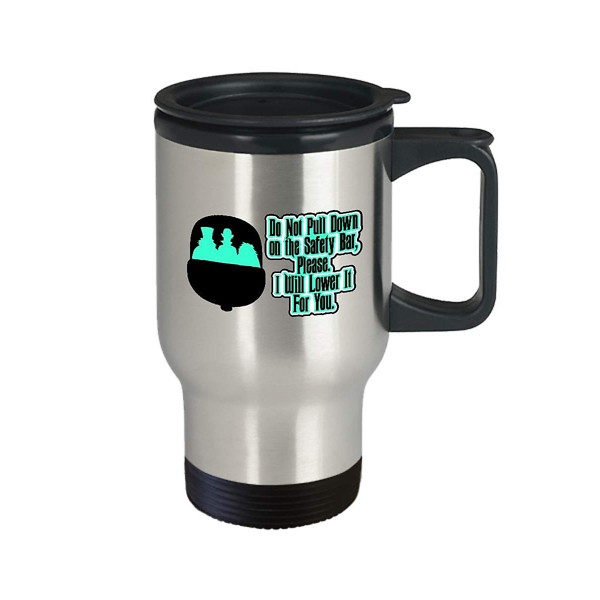 Magic Castle Ghosts - Haunted Mansion Safety Bar Travel Mug - Hitchiking Doom Buggy Theme Park - Gift Coffee Cup