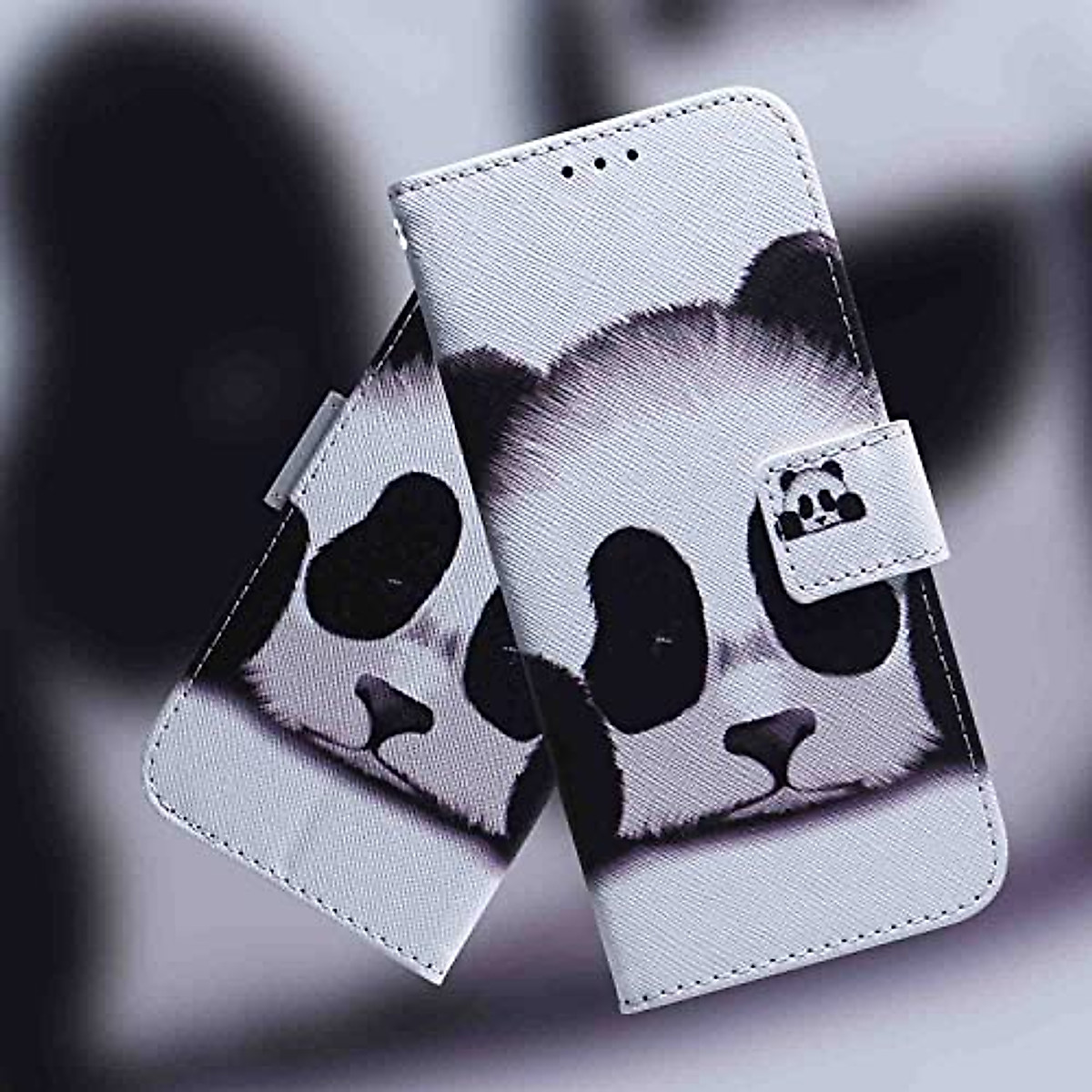 MojieRy Phone Cover Wallet Folio Case for INFINIX Smart 5 {Ver.2}, Premium PU Leather Slim Fit Cover, 2 Card Slots, Nice Cover, Panda