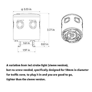 Aolyty Solar Warning Strobe Light 360 Degree Outdoor IP48 Waterproof Light Operated Automatically On Save Power for Traffic Cone Construction Light Control Flashing (Yellow)