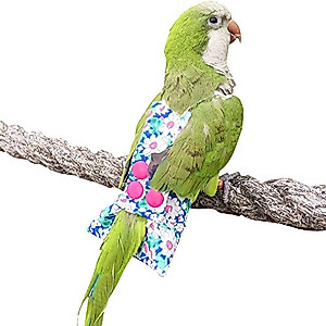HEZHUO Parrot Diapers, Bird Flight Suits, Bird Suits, Reusable Waterproof Diapers, pet Bird Supplies (M, Pink)
