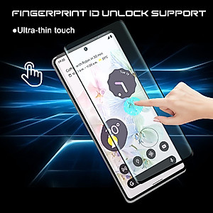 2 Pack for Google Pixel 7 Pro Screen Protector【2+2 Pack】2 Pack Tempered Glass Camera Lens Protector, Compatible Fingerprint, 3D Glass 9H Hardness Tempered Glass Screen Protector for Google Pixel 7 Pro 5g