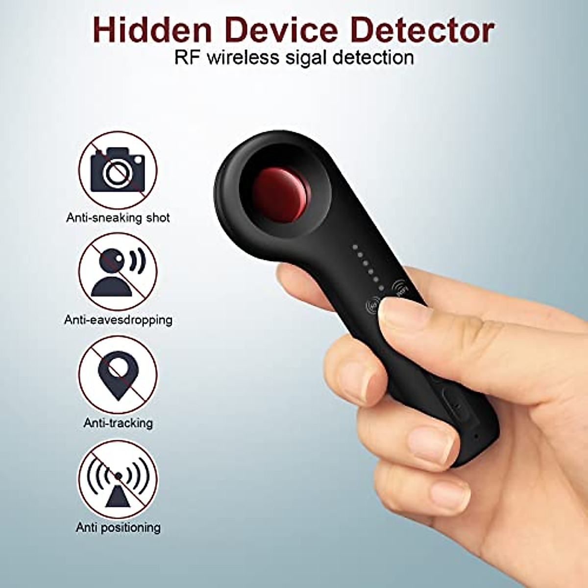 CFOZUZO Hidden Devices Detector, Hidden Camera Detectors for Wireless Audio Bug Camera, RF Signal and GPS Detector, High Sensitivity Bug Detector Anti-Spy Hidden Camera for Hotel, Office and Travel…