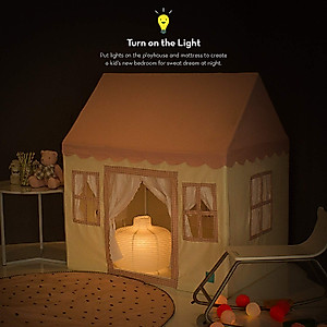 PETITE MAISON Kids Play House Tent with 100% Cotton Fabric & 5 Windows - Hand Made Premium Quality Play Tent for Indoor & Outdoor - Light and Easy to Assembly - Best Birthday Gift - Pink