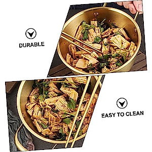 Tofficu 1pc Stainless Steel Instant Noodle Bowl Hot Pot Korean Noodle Pot Japanese Pot Noodles Pan with Lid Hot Pot Cooker Mini Cooking Utensils Kitchen Gadget Useful Soup Pot