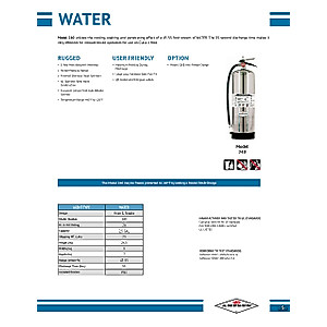 Amerex B240 Stored Pressure Water Fire Extinguisher, 2.5 Gallon for Class A Fires