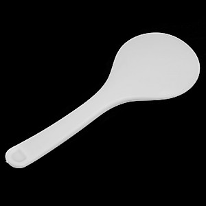 uxcell Plastic Rice Paddle, One Piece Design Rice Scoop Spoon Server Restaurant Kitchen Cooking Utensil White