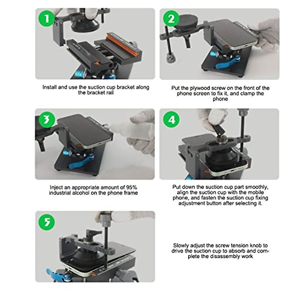 LCD Screen Separator Machine, 360 Degree Rotatable Mobile Phone Suction Cup Tool Heating Screen Removal Tool with Suction Cup, for Computer Laptops Tablets LCD Screen Repair