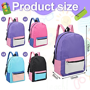 Amylove 24 Packs 12 x 17 x 6 Inches Bulk Backpacks Two Tone Backpacks with Pockets Adjustable Padded Straps Back to School Supplies Bag Bookbag for Kids Women Men Boys Girls (Fresh Color)