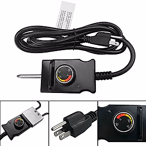 TIKSCIENCE Heating Element Fits for Masterbuilt Smoker Parts, Thermostat Analog Control with Power Cord Fit for Electric Smoker and for Turkey Fryers Skillet Charbroil 1500W Replacement