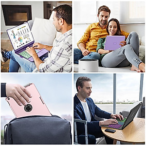 COO iPad Keyboard Case for iPad 10.2" 9th/8th/7th Gen, for iPad Air 10.5"(3rd Gen)/for iPad Pro 10.5 in, Backlit 10 Color 360 Screen Rotation Case for iPad with Keyboard, Auto Sleep/Wake - Rose Gold