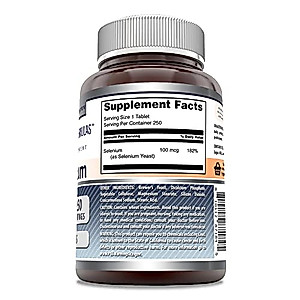 Amazing Formulas Selenium 100 mcg 250 Tablets Supplement | Non-GMO | Gluten Free | Made in USA