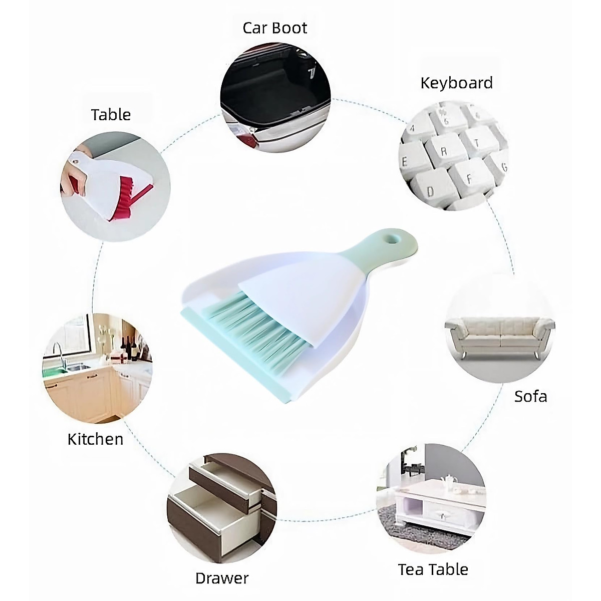 YCSXhandpick Small Broom with Dustpan Combo Set Dust Pan and Brush Set Table Ceaner Gap Cleaning Brushes and Dust Pans Hand Broom