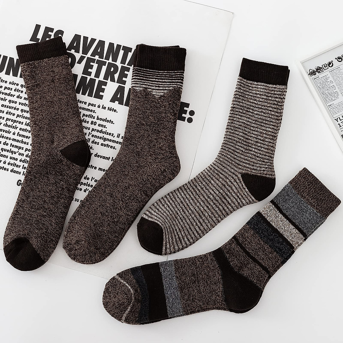 Sock Amazing Fuzzy Socks for Women Girls Thermal Socks Winter Socks for Women Thick Crew Socks Boot Socks Size 9-11 Dark Brown