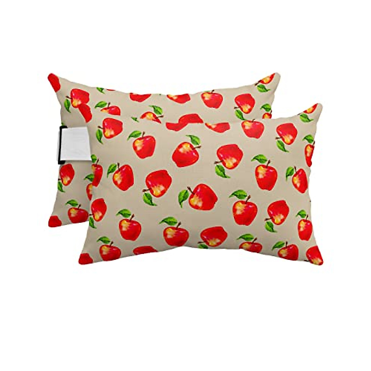 Recliner Head Pillow Ledge Loungers Chair Pillows with Insert Watercolor Fruit Texture Lumbar Pillow with Adjustable Strap Outdoor Waterproof Patio Pillows for Couch Beach Pool Office Chair, 2 PCS