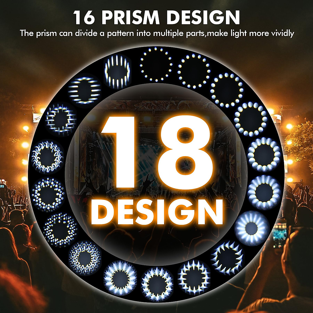 Ridgeyard 230W Beam Zoom Moving Head Light 4 Pack, LCD Display, DMX512 Moving Head DJ Lights with 17 Gobos 14 Colors 16 Channel for DJ Disco Parties Wedding Church Live Show KTV Club