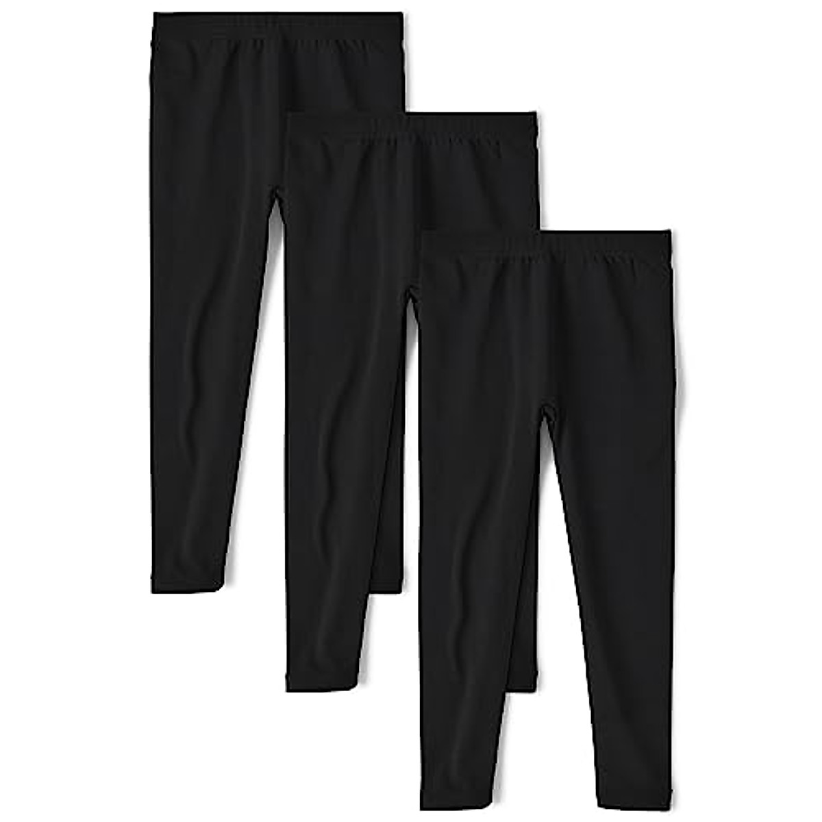 The Children's Place,Fleece Lined Legging Pants 3-Pack,Black,Medium (7/8)