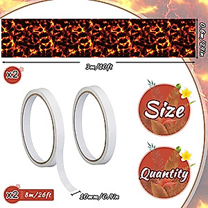 2 Pack Lava Themed Aisle Runners Halloween Lava Party Decorations Fire Volcano Track Floor Runners Hot Coals Luau Theme Birthday Party Table Cover Reusable Fun Party Supplies