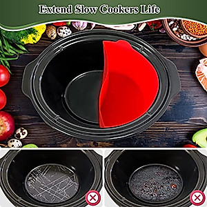 Slow Cooker Liners Compatible for Crock Pot 6 QT, Easyjoy for Crock Pot Liners For 6 Quart Oval Slow Cookers, Reusable Silicone Slow Cooker Liner For Crock Pot Divider Insert, Dishwasher Safe BPA Free