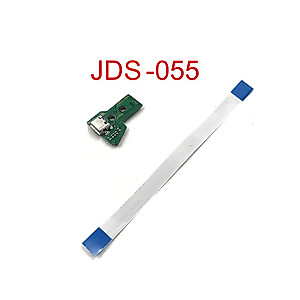 Replacement USB 12pin Charging Port Socket Triangle Board Charger PCB Board with 12pin Flex Ribbon Cable for PlayStation 4 JDS-055 PS4 055 Controller