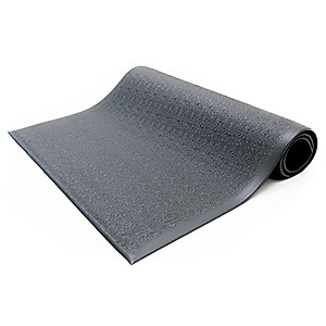 Bertech Anti-Fatigue Floor Mat, 3 Feet x 5 Feet x 3/8 Inch Thick, Textured Pattern Top, Bevelled on All Sides, Black, Made in USA - AFTX38-3x5BLKBEV