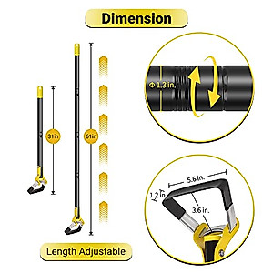 Muvuo Stirrup Hoe Garden Tool - Garden Hoes for Weeding Long Handle - Hula Hoe Garden Tool - Garden Tools with Comfortable Hand and Sharp Edge - 4 rods(30-61 Inch)- Black