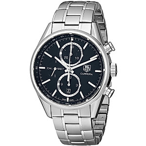 TAG Heuer Men's CAR2110.BA0720 Carrera Black Dial Chronograph Steel Watch