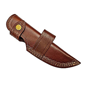 9" Long Handmade Leather Sheath For Fixed Blade Knife. Fits up to 5"—5.5” cutting blade knife.