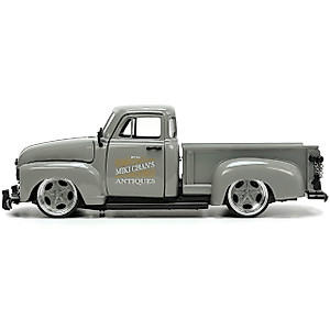 Jada Toys Just Trucks 1:24 1953 Chevy Pickup Die-cast Car Gray with Tire Rack, Toys for Kids and Adults