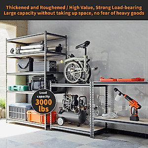 STRENGLEE 5-Tier Storage Rack Metal Shelving, Durable MDF, Adjustable, Heavy Duty, Garage & Warehouse Storage, 28x12x59 Inches, 265 lbs/Level