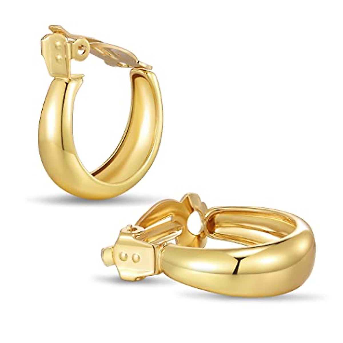 LILIE&WHITE Gold Clip on Earrings For Women Fashion Clip on Hoop Earrings No Piercing Earrings Clipon Earrings For Women