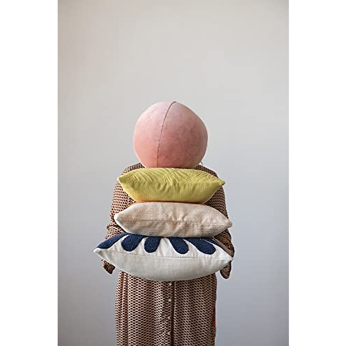 Creative Co-Op Cotton Quilted Fern Frond Pattern Pillow, 16" L x 16" W x 2" H, Green