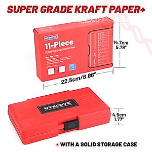 UYECOVE Screw Extractor Set Stripped Screw Extractor Set Broken Bolt Extractor Kit (11Pcs Deep Extractor Set)